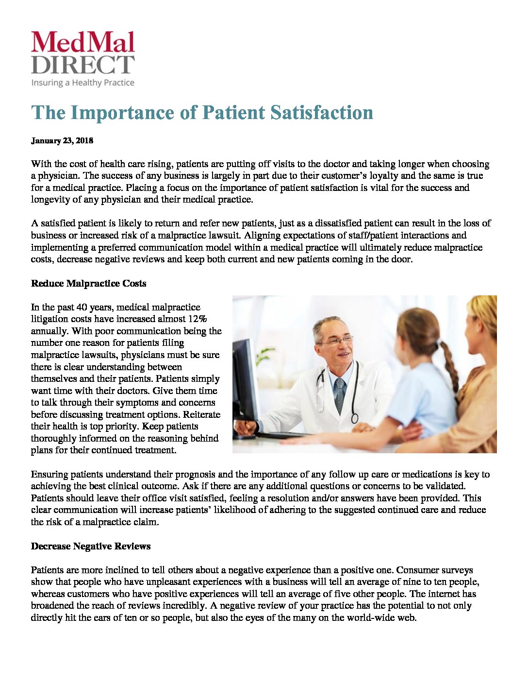 The Importance of Patient Satisfaction | VBCExhibitHall Library