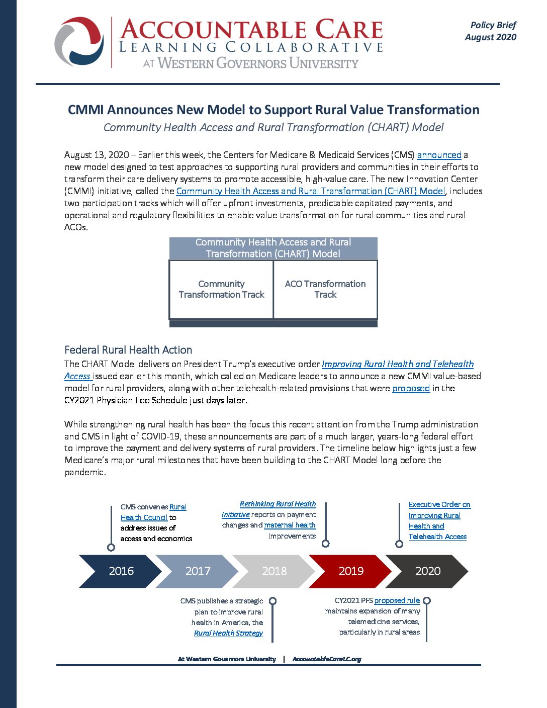 CMMI Announces New CHART Model for High-Value Rural Health[1 ...