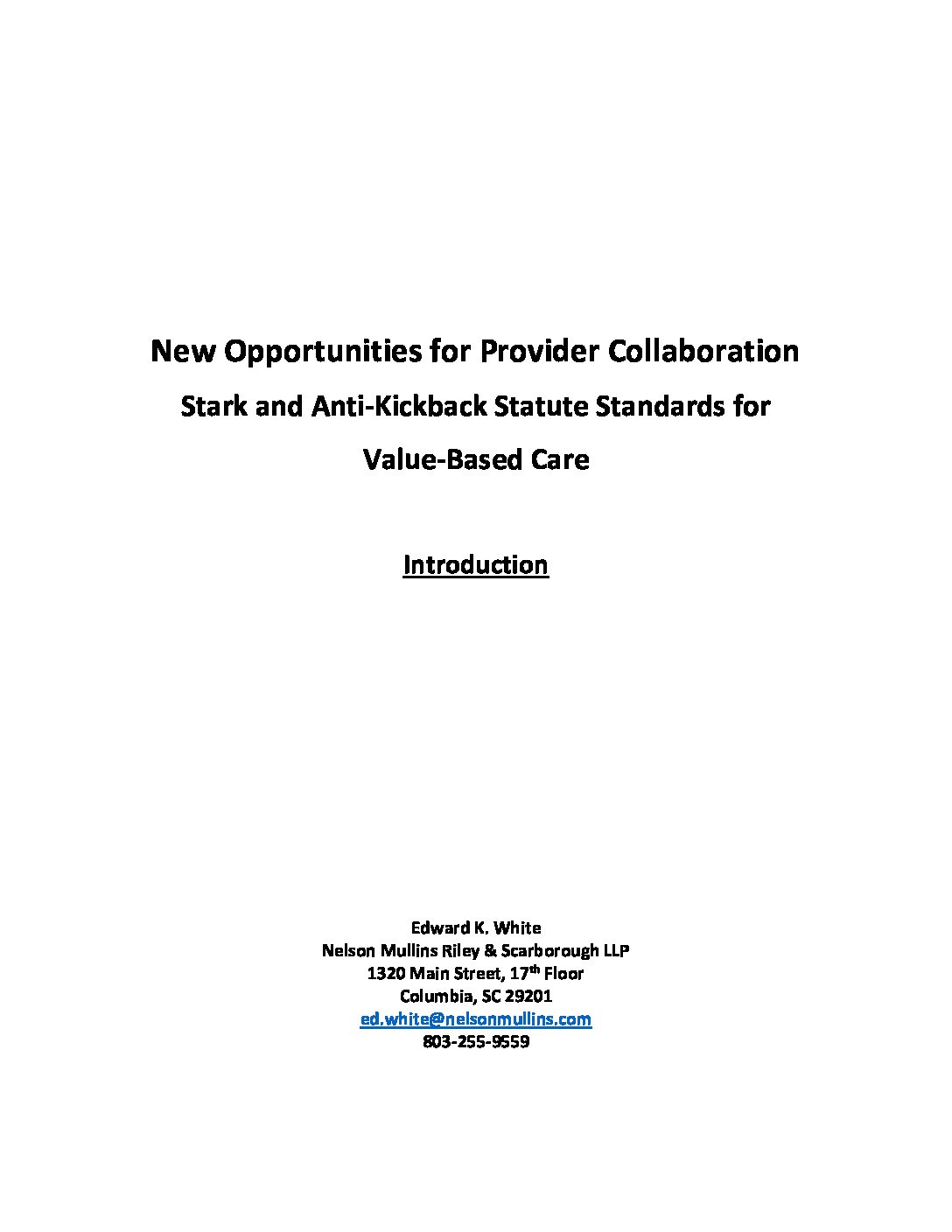 New Opportunities for Provider Collaboration Intro | VBCExhibitHall Library